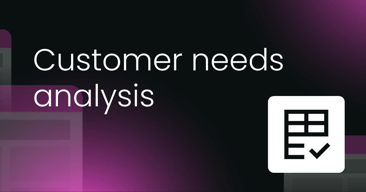 Customer needs analysis | PDF template